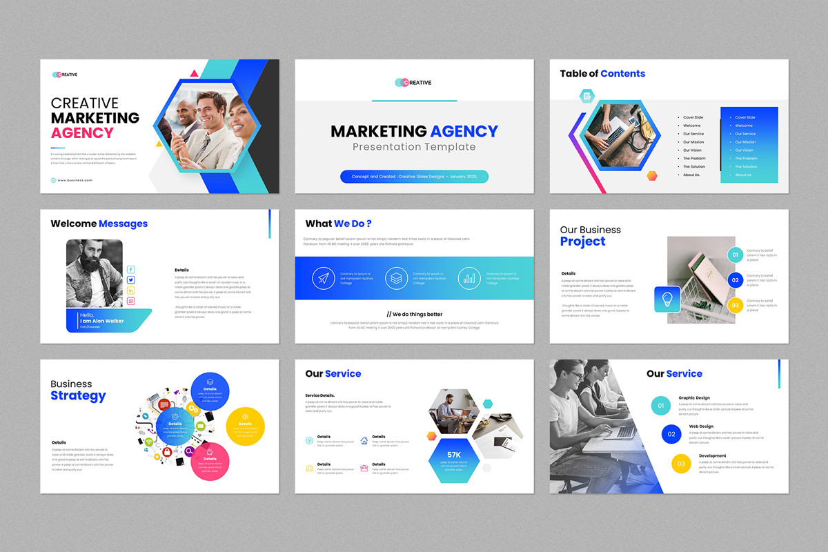 Creative Marketing Agency Google Slides Template | Nulivo Market