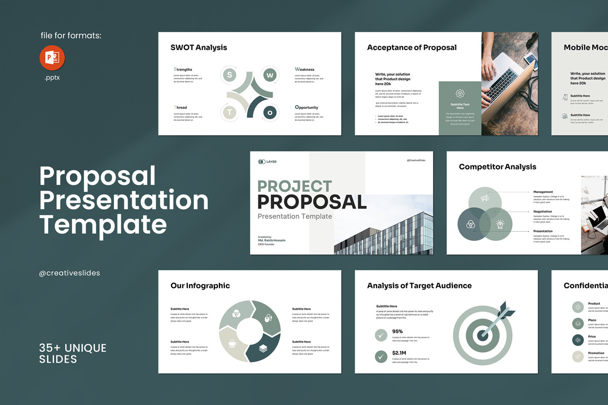 Creative Project Proposal Powerpoint Template Original And High