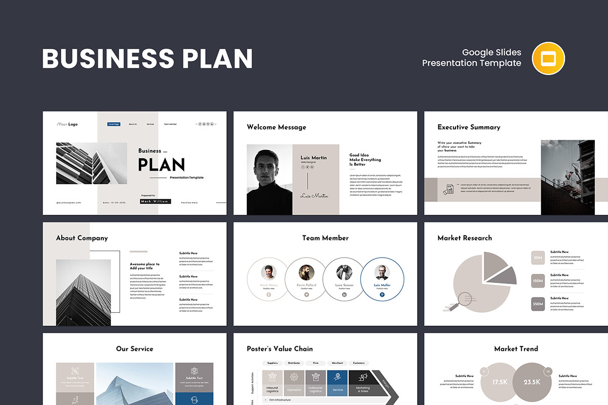 Business Plan Google Slides Template | Nulivo Market