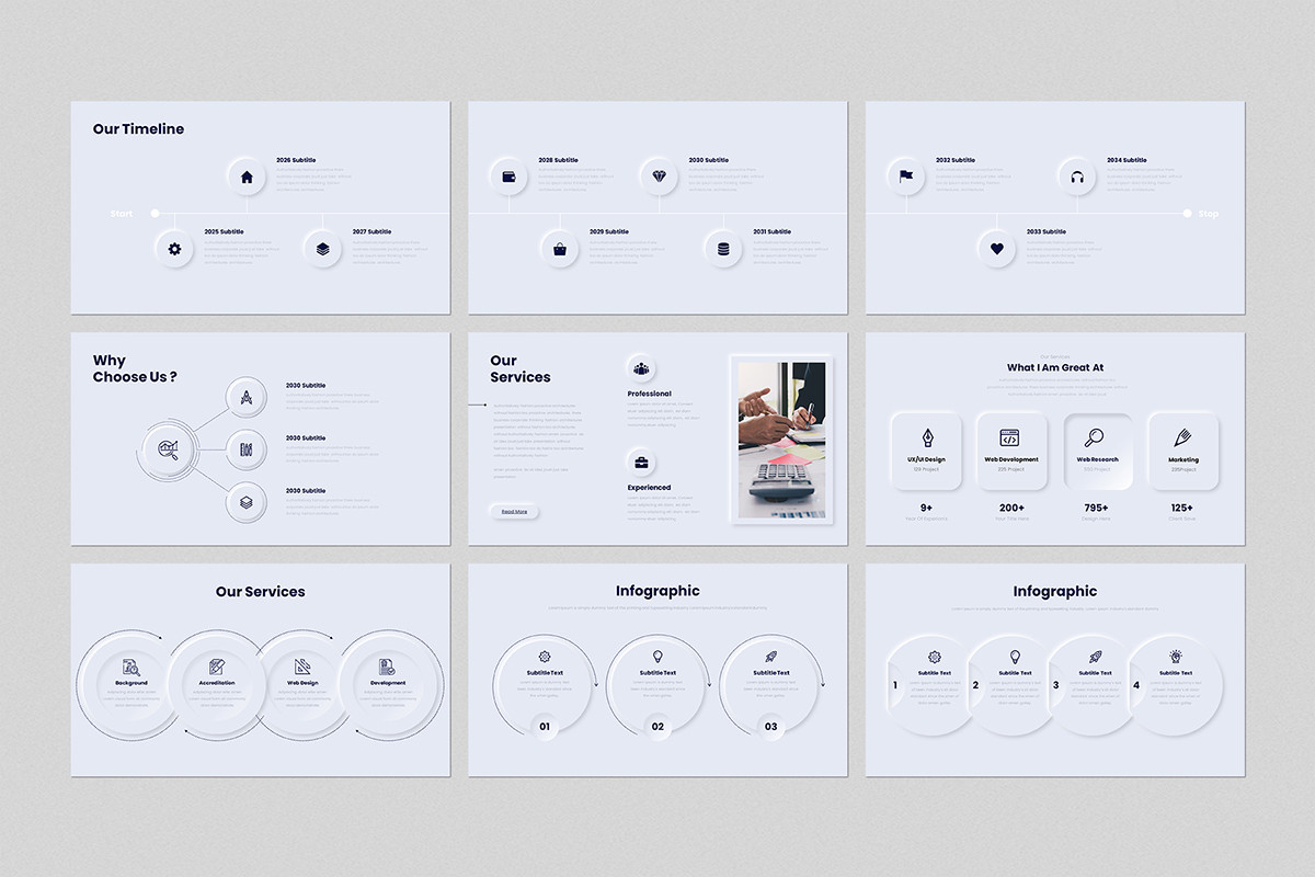 Neumorphic PowerPoint Template | Nulivo Market