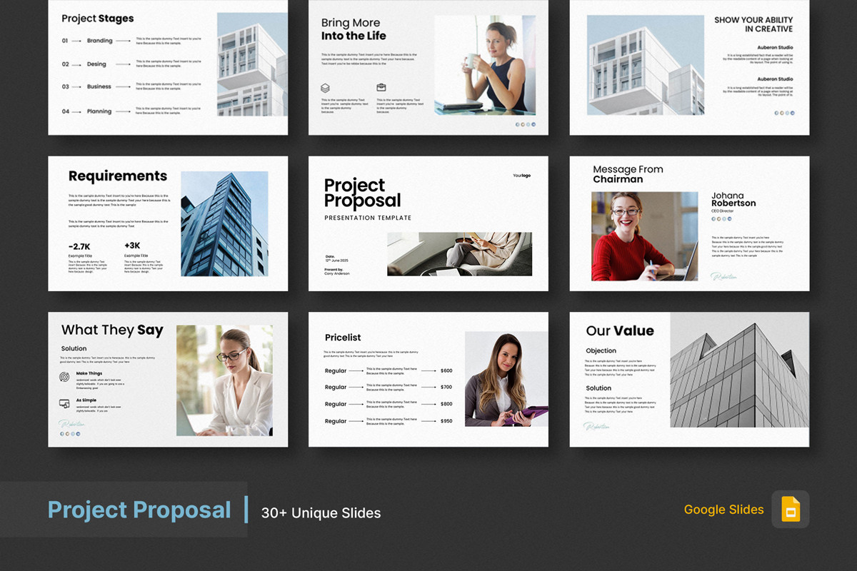 Project Proposal Google Slides Template | Nulivo Market