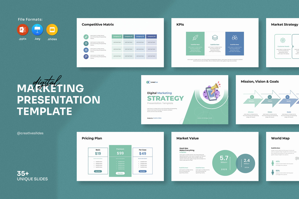 Digital Marketing Strategy Presentation Template | Nulivo Market