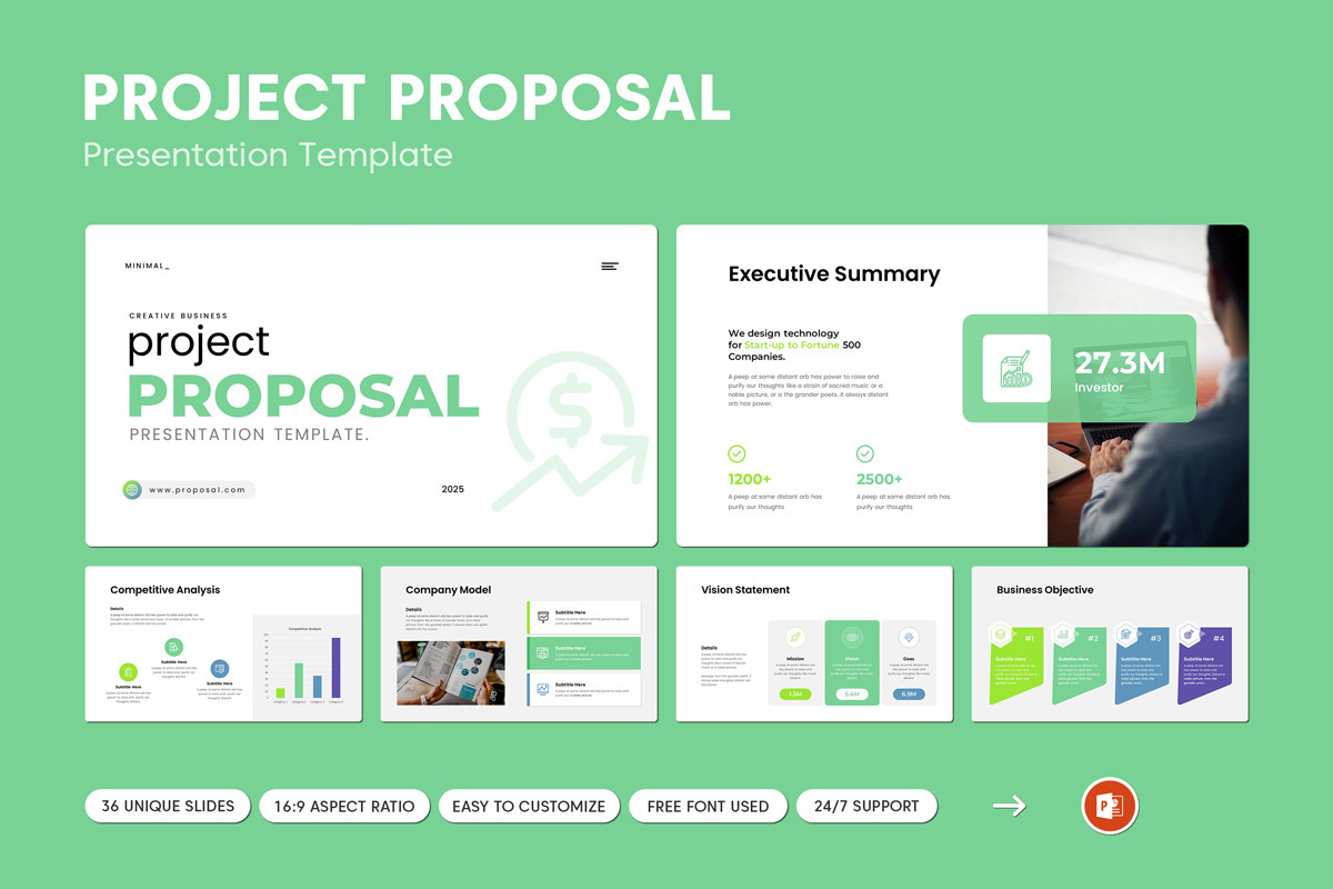 Project Proposal PowerPoint Presentation Template | Nulivo Market
