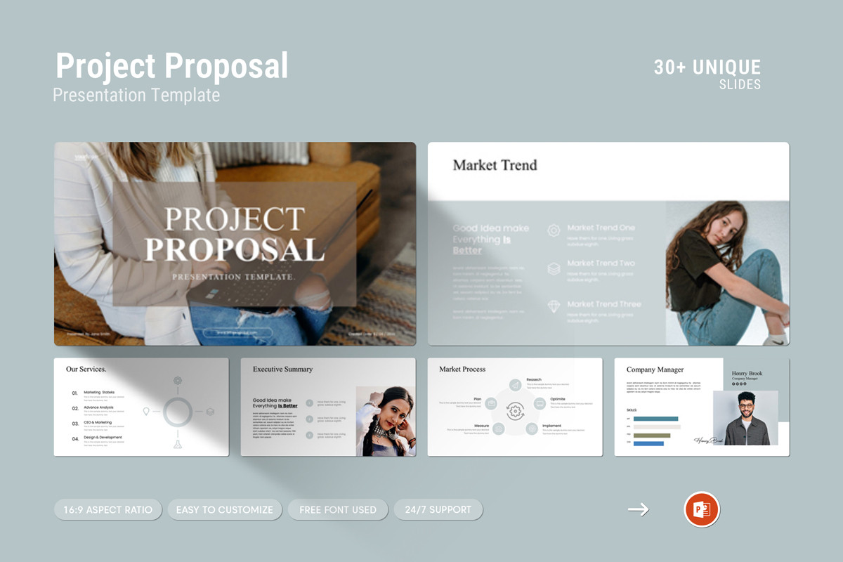 Project Proposal PowerPoint Presentation Template | Nulivo Market