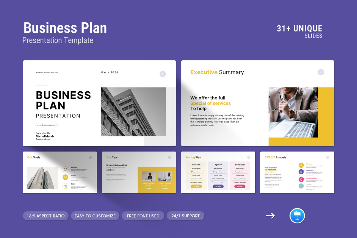 Business Plan Keynote Presentation Template | Nulivo Market