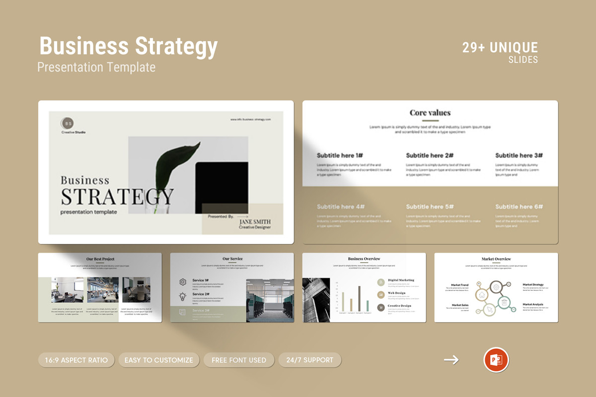 Business Strategy PowerPoint Presentation Template | Nulivo Market