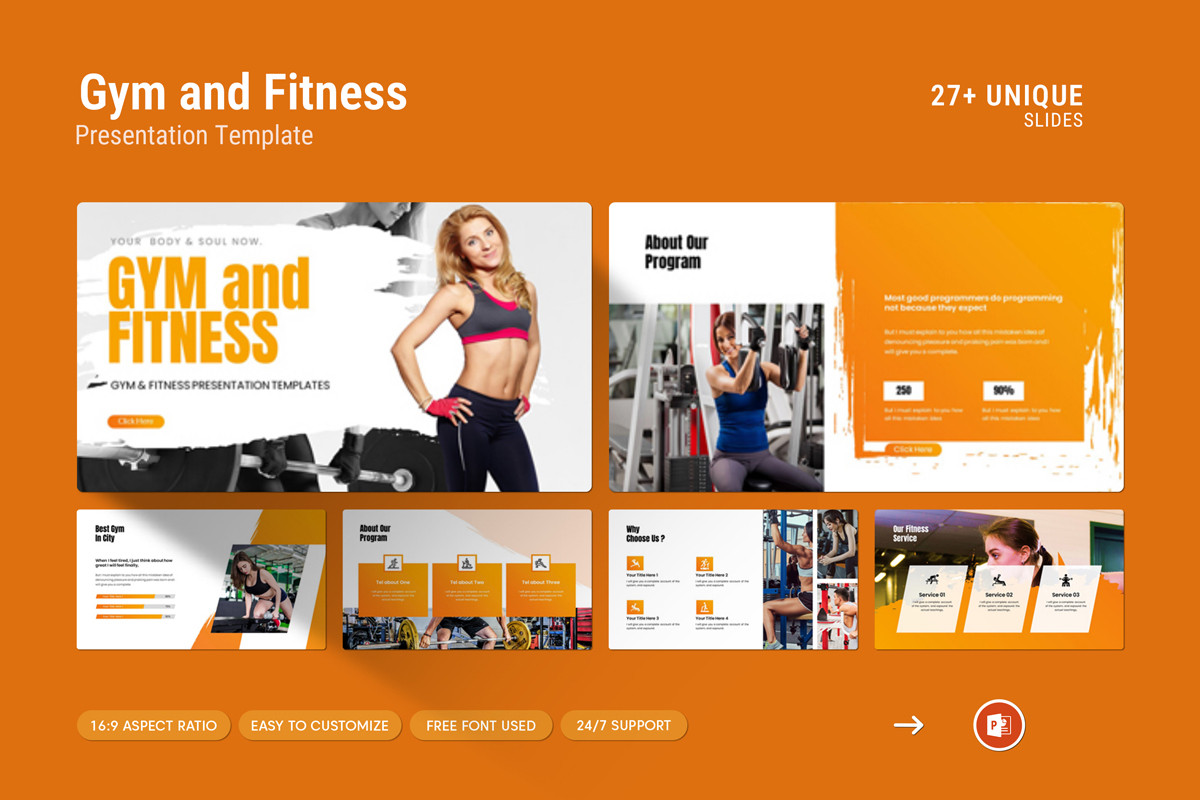 Gym & Fitness PowerPoint Presentation Template | Nulivo Market