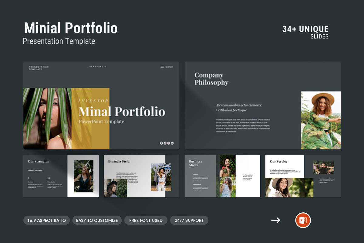 Minal Portfolio PowerPoint Presentation Template | Nulivo Market