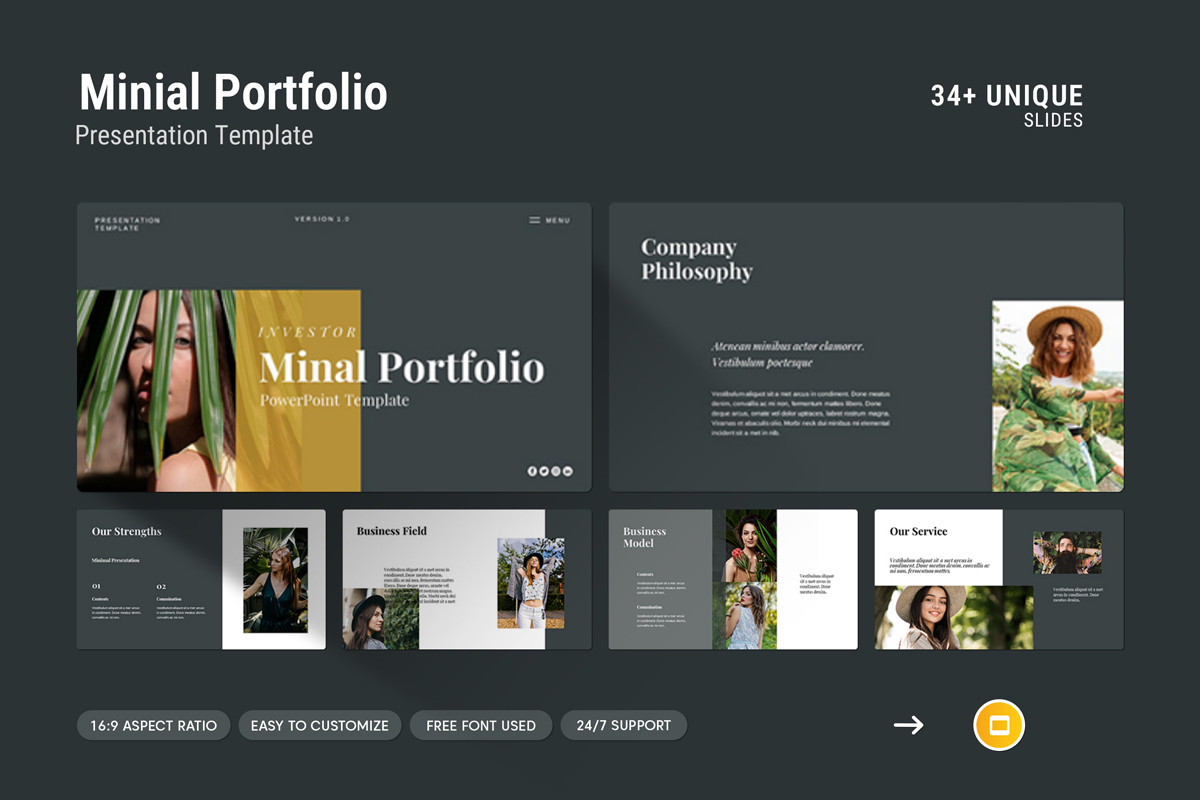 Minal Portfolio Google Slides Presentation Template | Nulivo Market