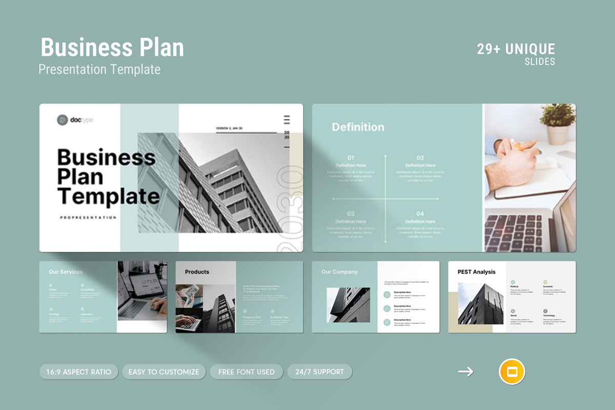 Business Plan Google Slides Presentation Template | Nulivo Market