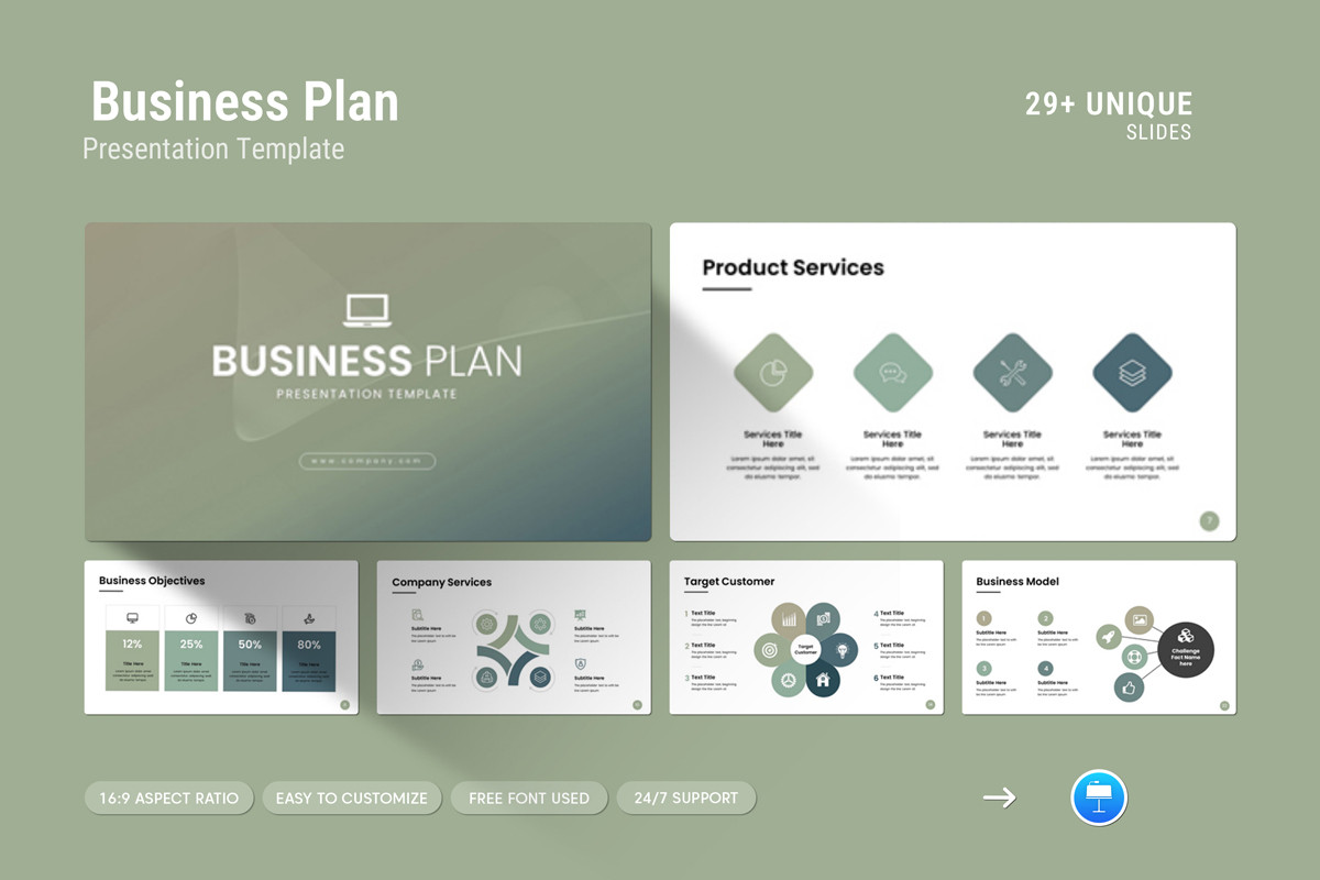 Business Plan Keynote Presentation Template | Nulivo Market