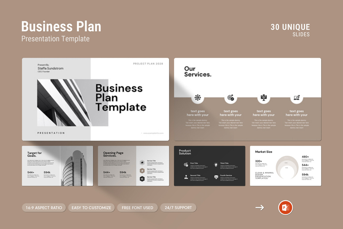 Business Plan PowerPoint Template | Nulivo Market