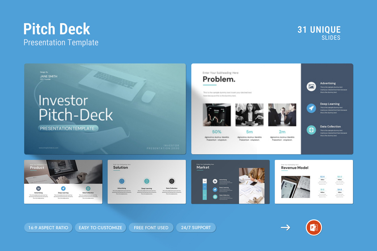 Pitch Deck PowerPoint Presentation Template | Nulivo Market