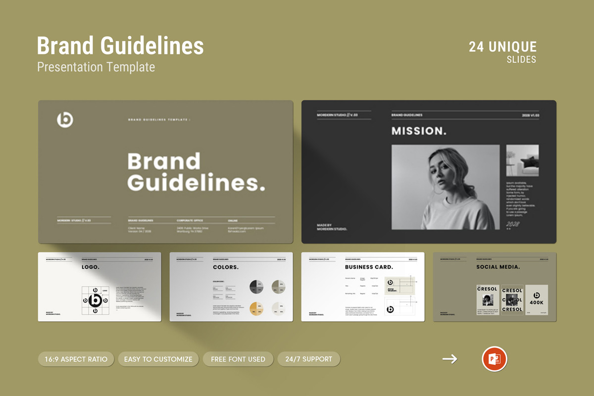 Brand Guideline PowerPoint Presentation Template | Nulivo Market