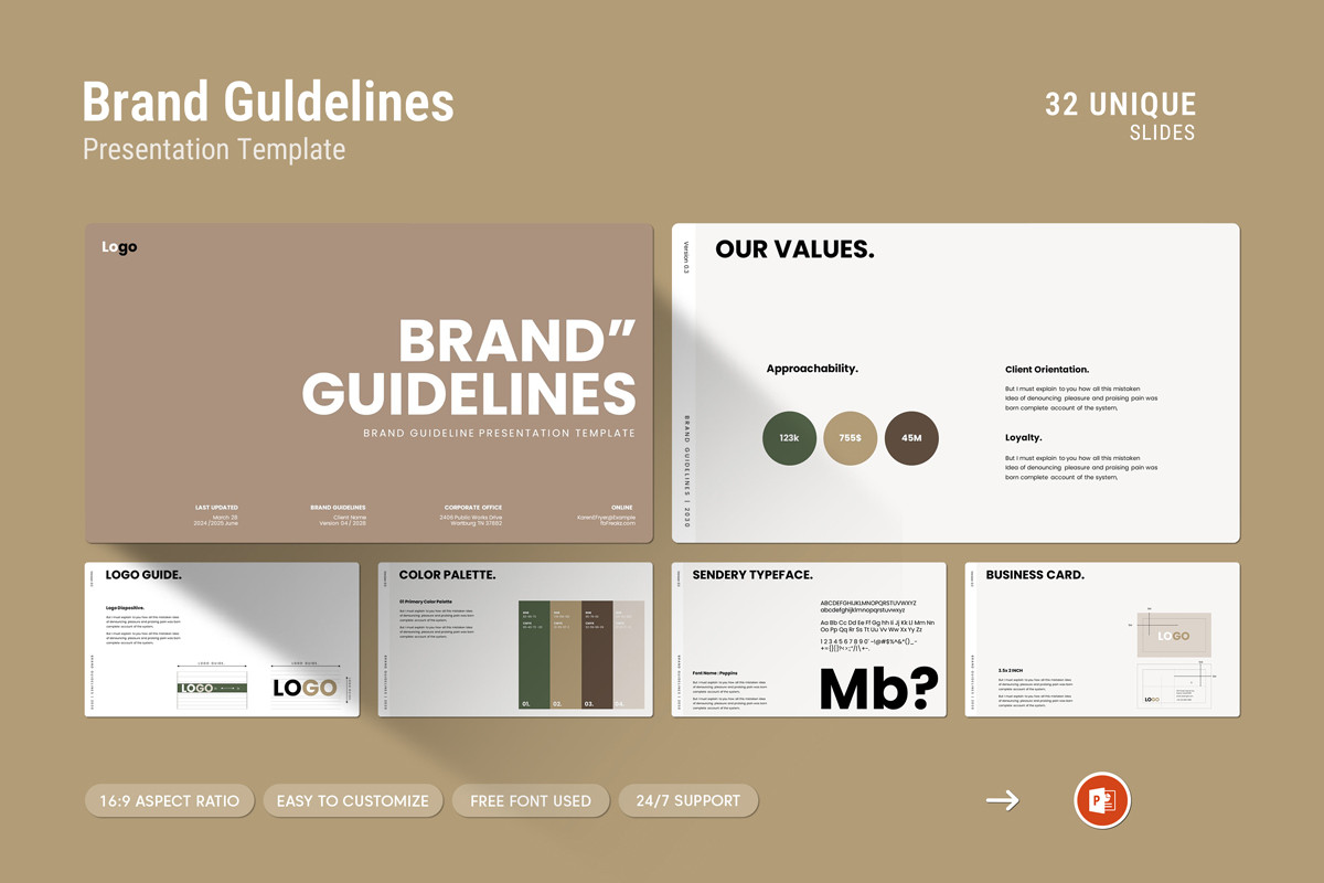 Brand Guideline PowerPoint Presentation Template | Nulivo Market