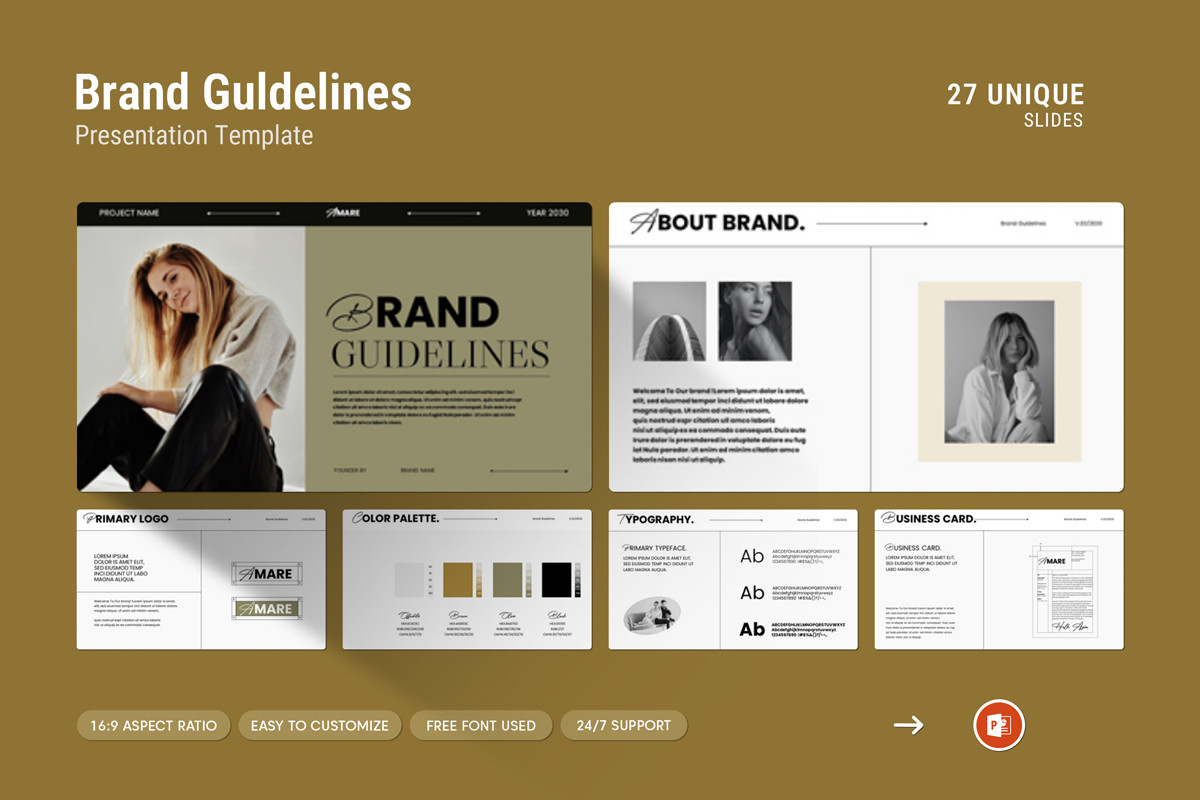 Brand Guidelines PowerPoint Template Presentation | Nulivo Market