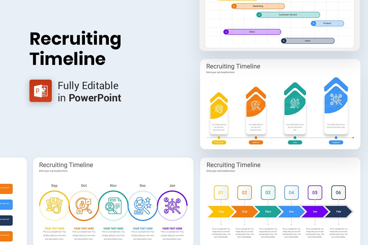 Recruiting Timeline PowerPoint Template | Nulivo Market