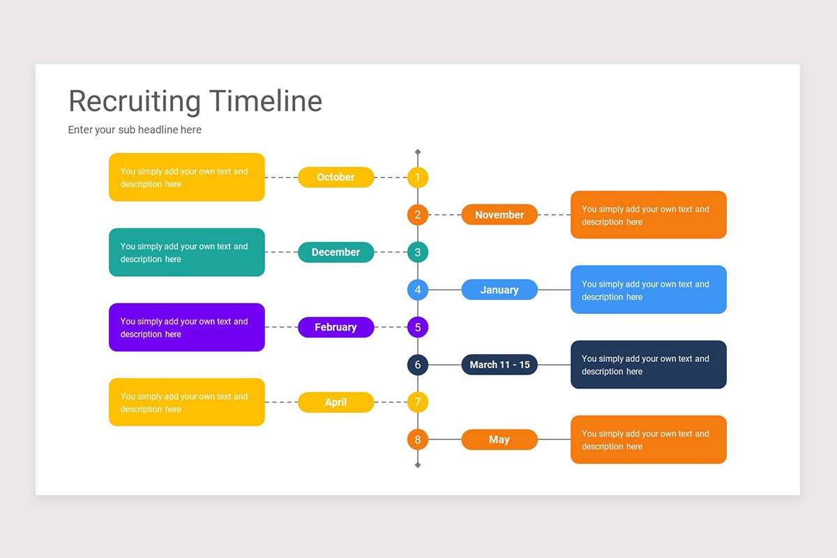 Recruiting Timeline PowerPoint Template | Nulivo Market
