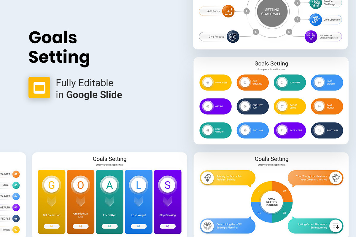 Goals Setting Google Slide Template | Nulivo Market