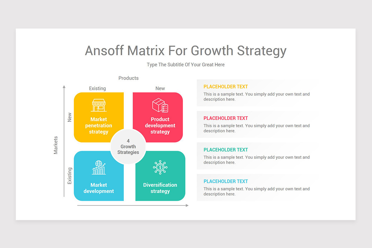Ansoff Growth Matrix Keynote Diagrams Template | Nulivo Market
