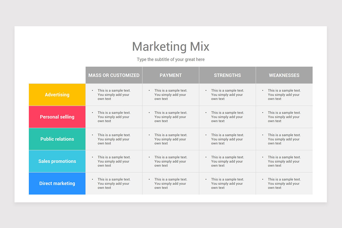 Marketing Mix Diagrams Keynote Template | Nulivo Market