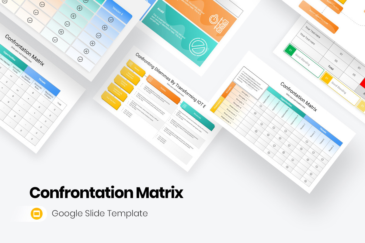 Confrontation Matrix Google Slide Presentation Template | Nulivo Market