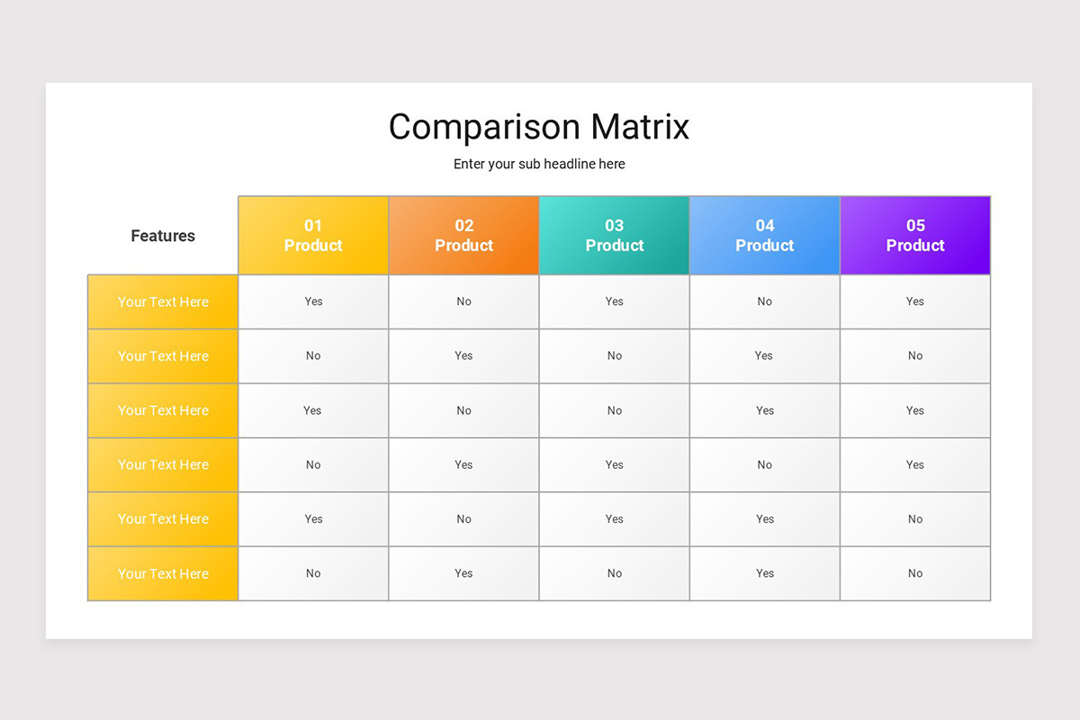 Confrontation Matrix Keynote Presentation Template | Nulivo Market