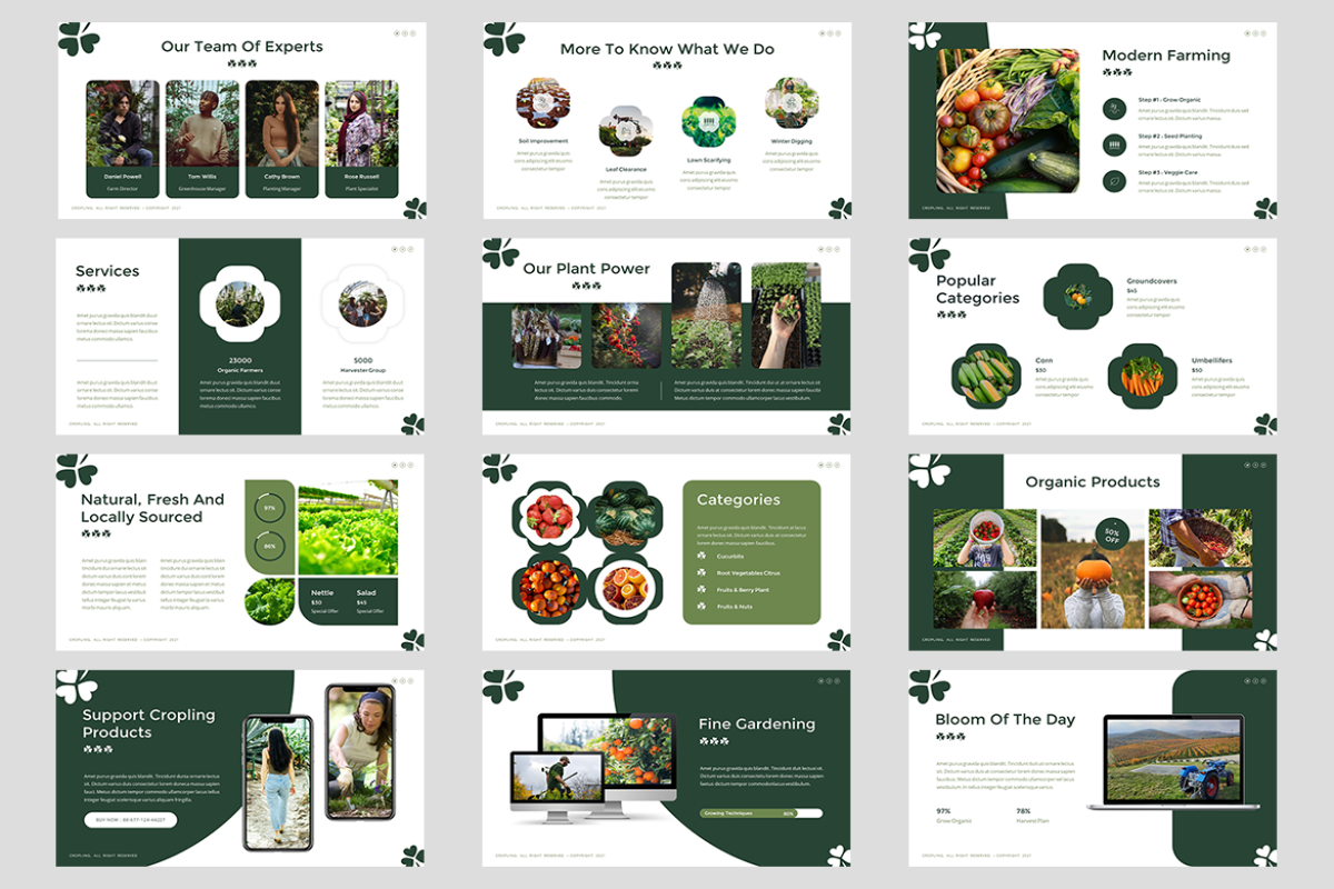 Cropling - Organic Farm & Agriculture Google Slides Template | Nulivo ...