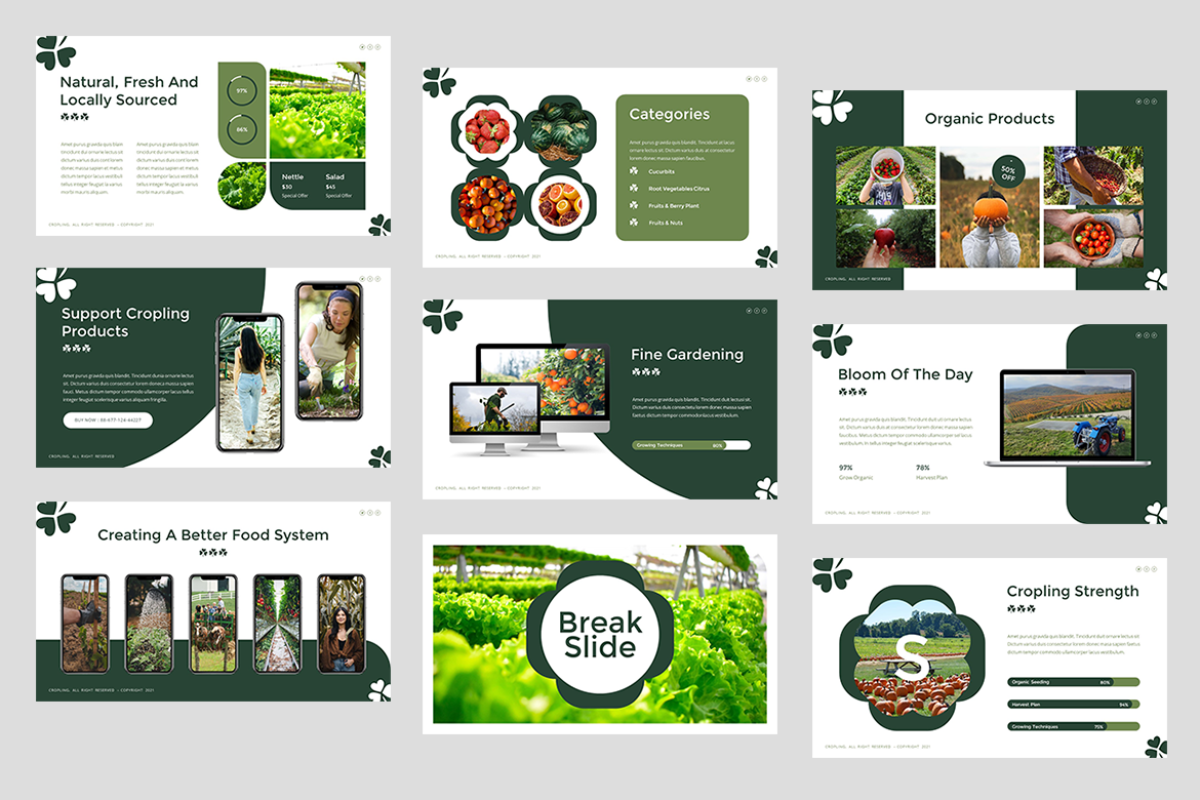 Cropling - Organic Farm & Agriculture PowerPoint Template | Nulivo Market