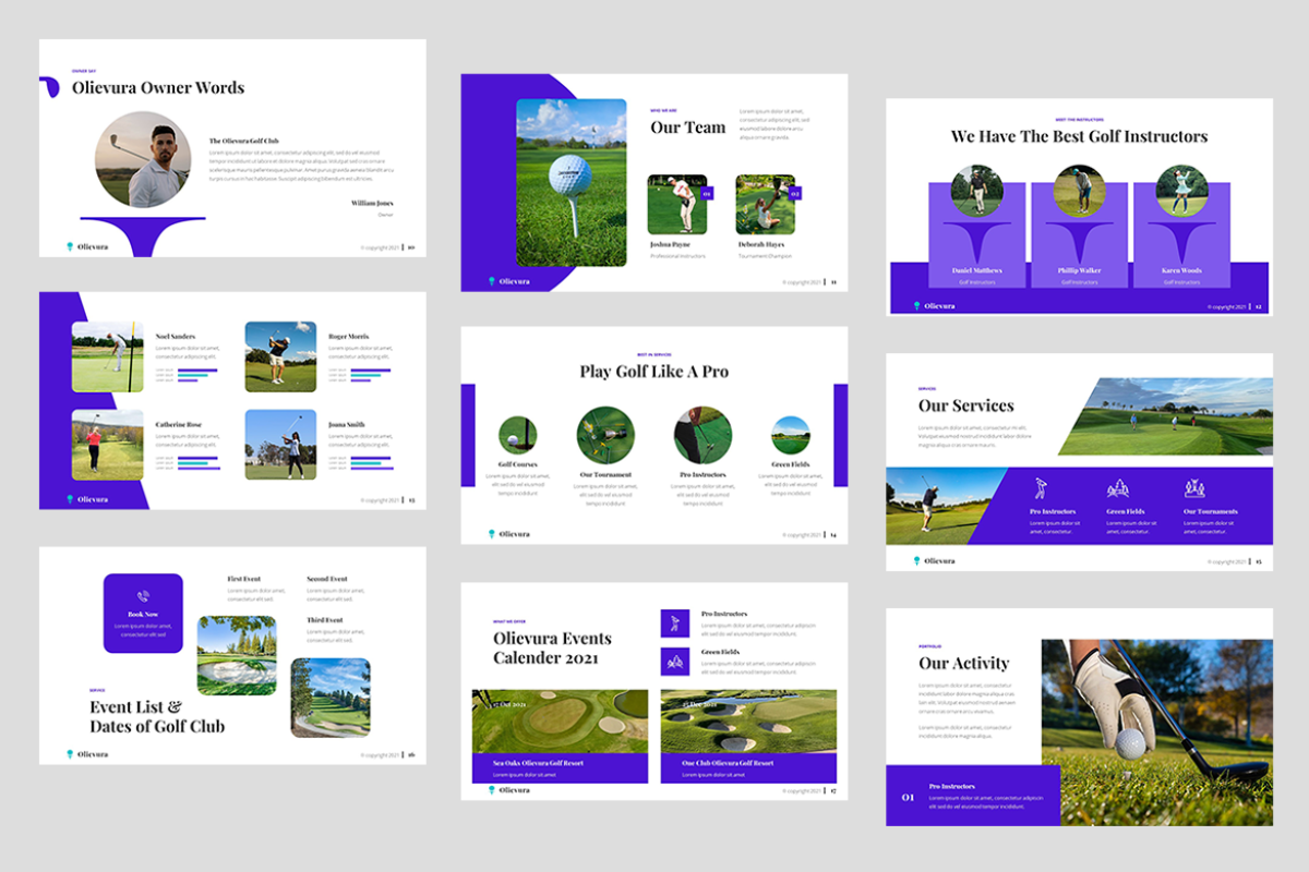 Olievura - Golf Club & Sport PowerPoint Template | Nulivo Market