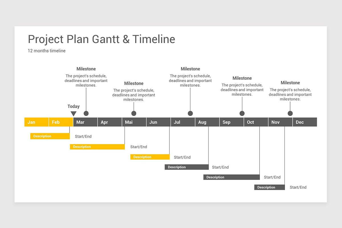 Project Plan Gantt and Timelines Google Slides Template | Nulivo Market
