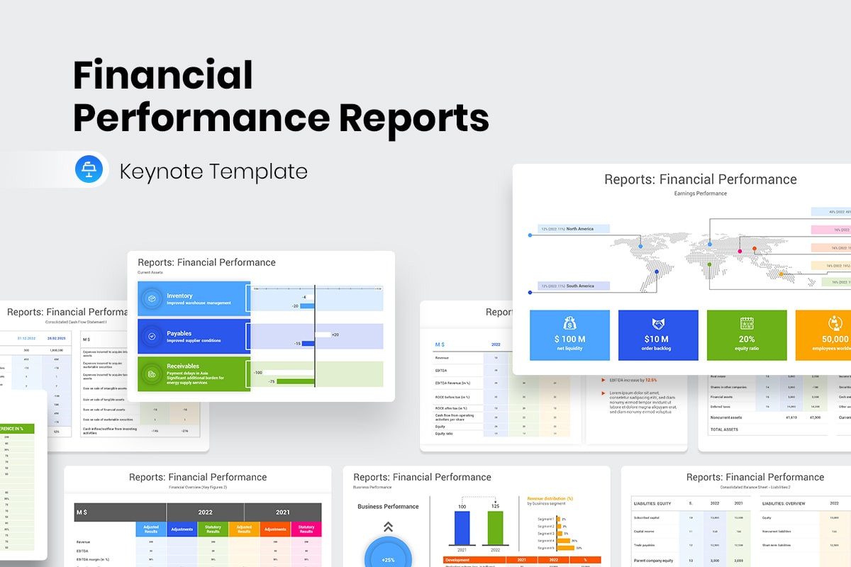 Financial Performance Reports Keynote Template | Nulivo Market