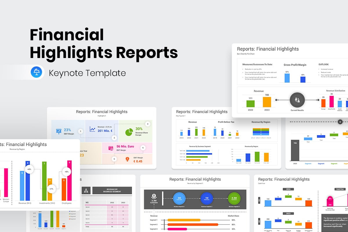 Financial Highlights Reports Keynote Template | Nulivo Market