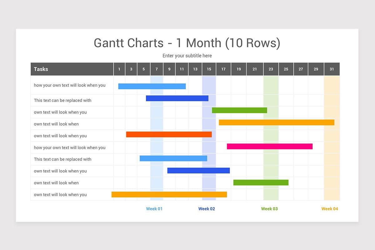 Monthly Gantt Chart Google Slides Template | Nulivo Market
