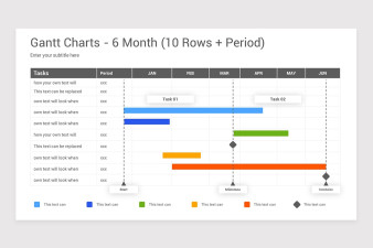 Monthly Gantt Chart Keynote Template | Nulivo Market