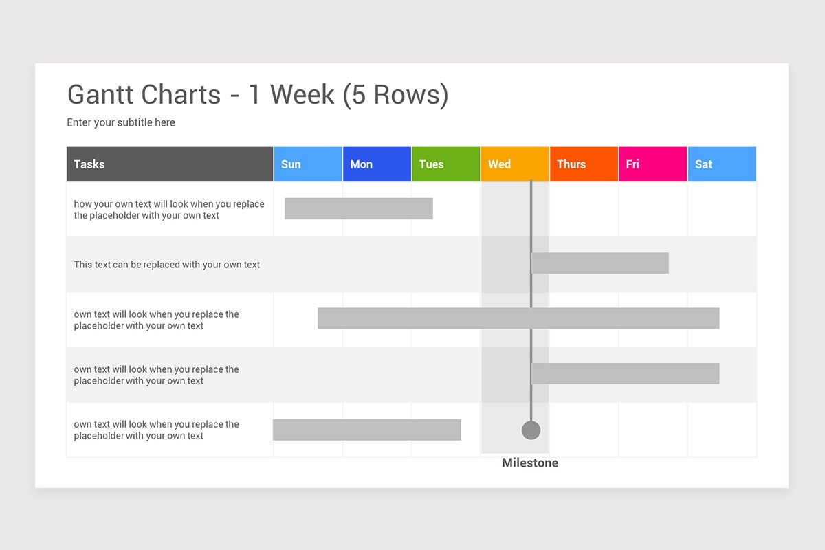 Weekly Gantt Chart PowerPoint Template | Nulivo Market