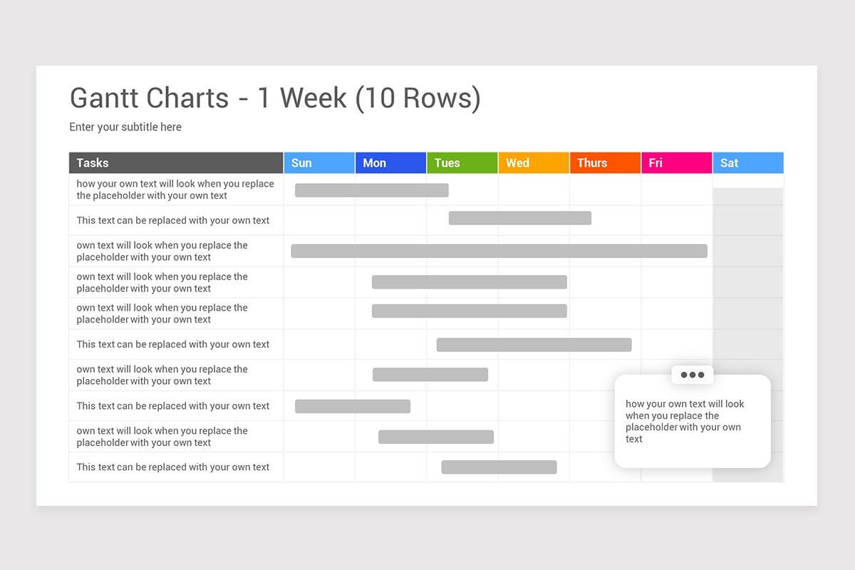 Weekly Gantt Chart PowerPoint Template | Nulivo Market