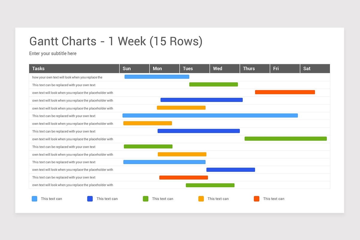 Weekly Gantt Chart PowerPoint Template | Nulivo Market