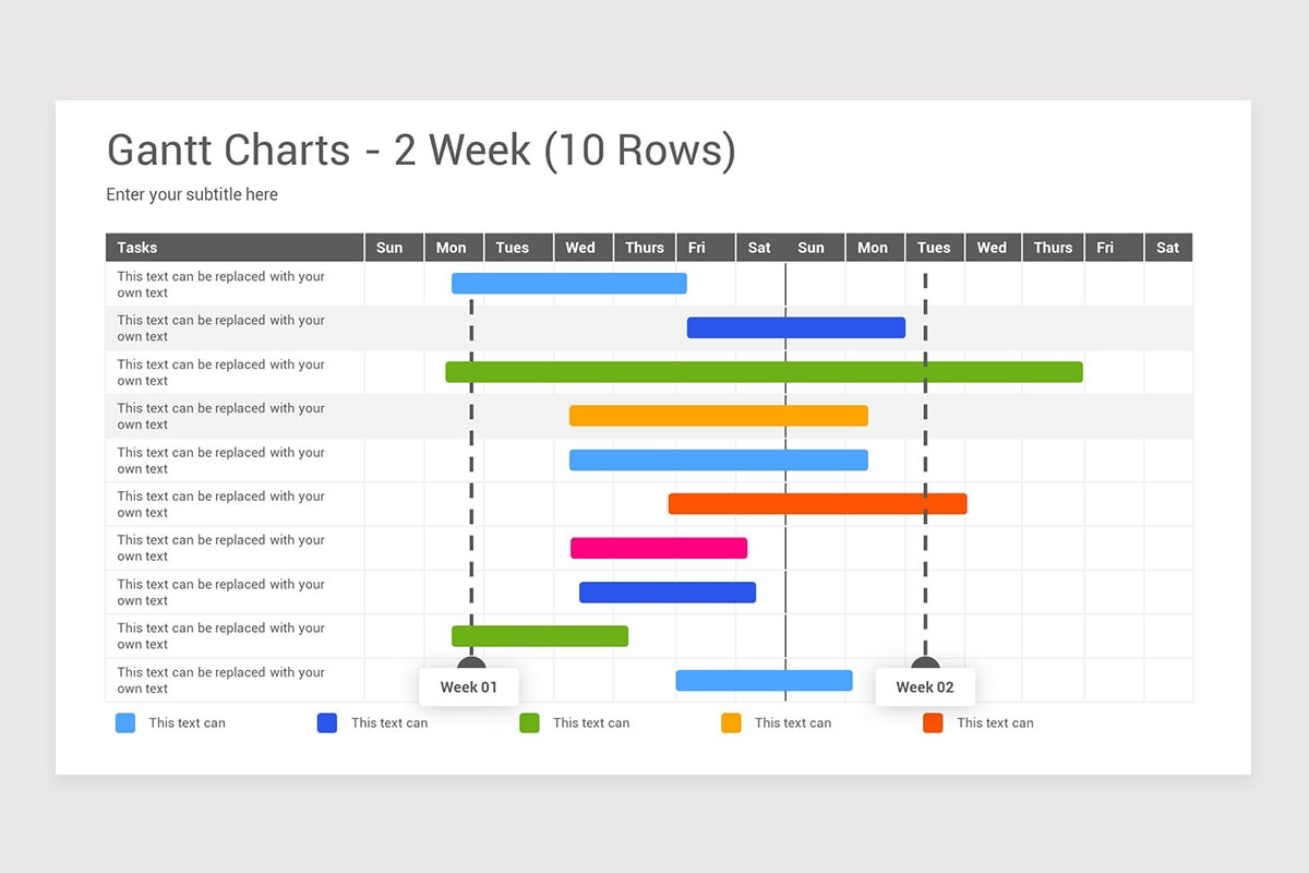 Weekly Gantt Chart PowerPoint Template | Nulivo Market