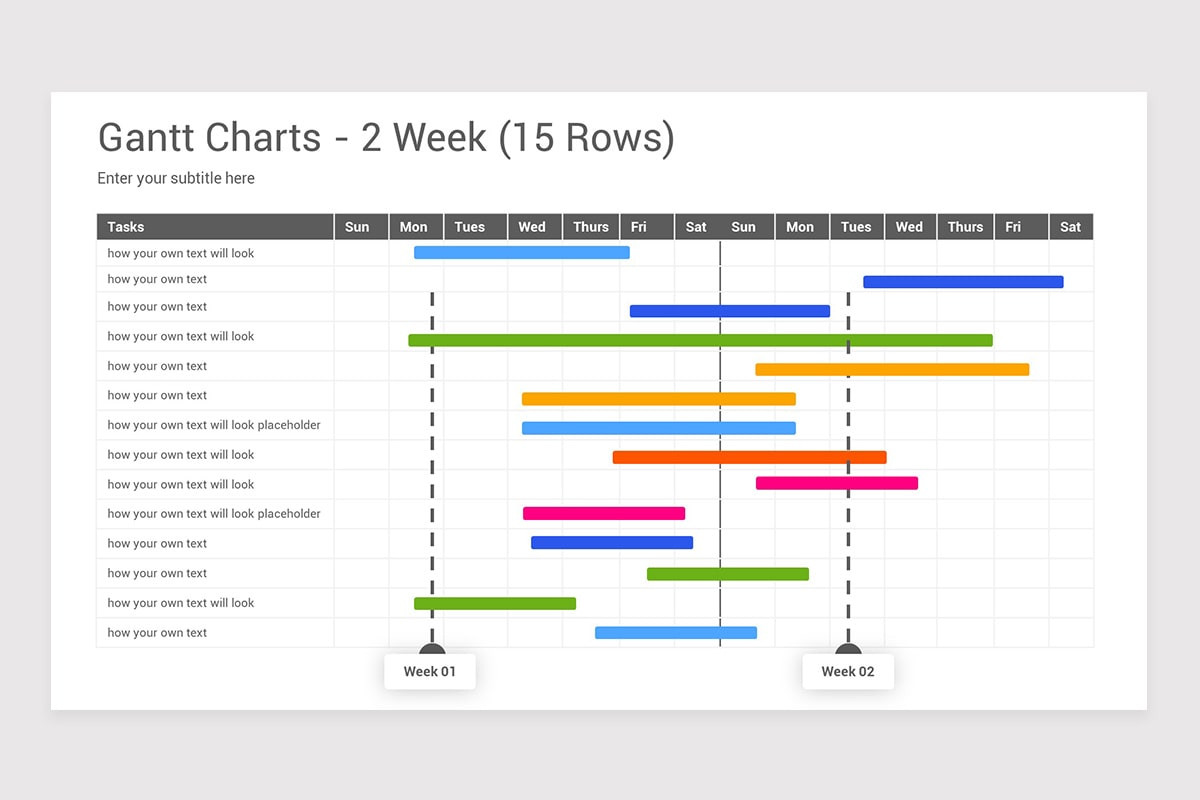 Weekly Gantt Chart PowerPoint Template | Nulivo Market
