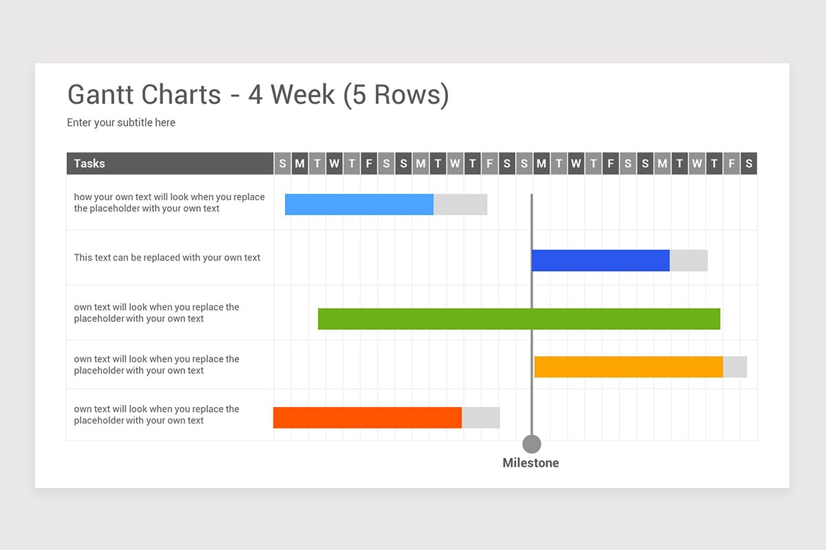 Weekly Gantt Chart PowerPoint Template | Nulivo Market
