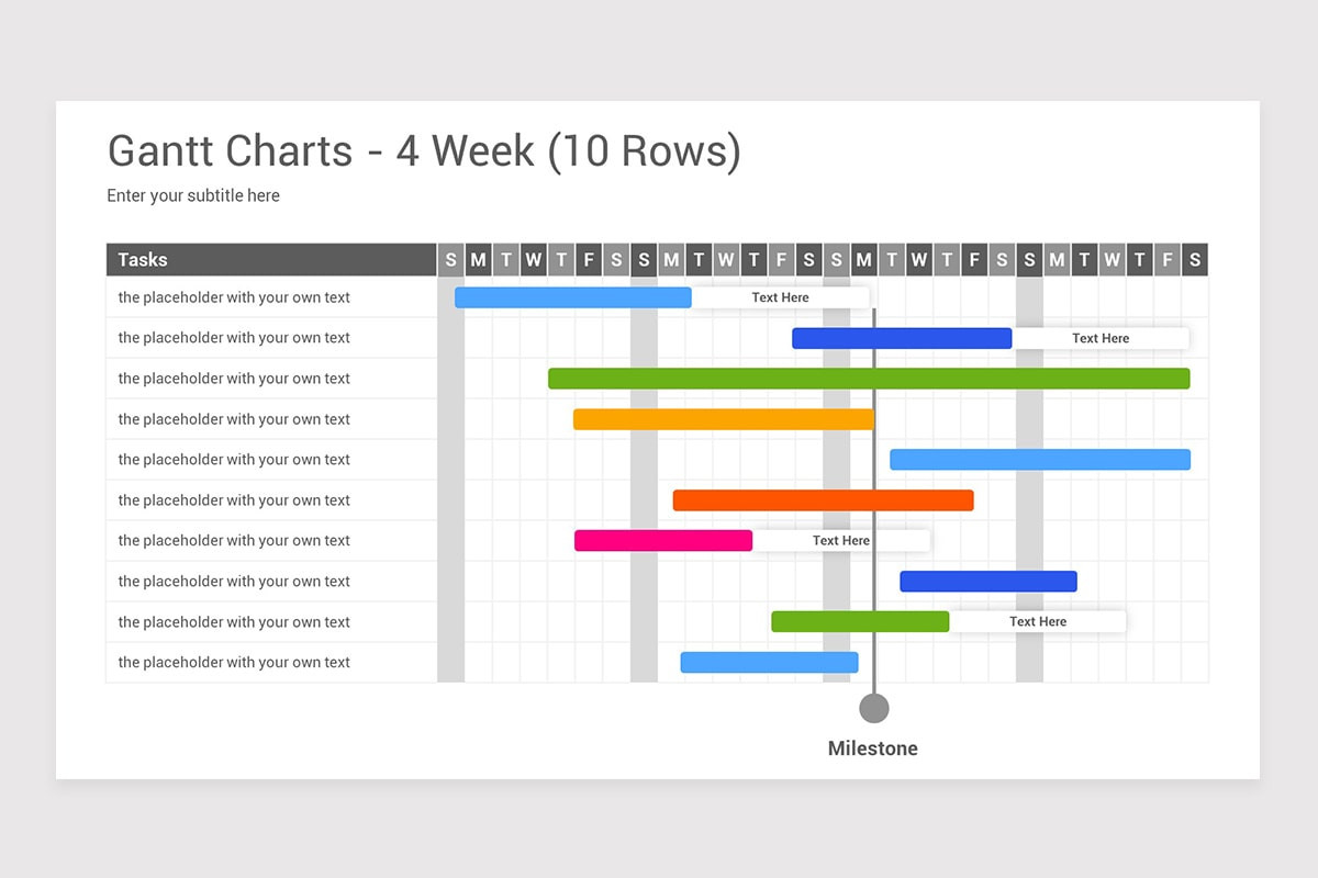 Weekly Gantt Chart PowerPoint Template | Nulivo Market