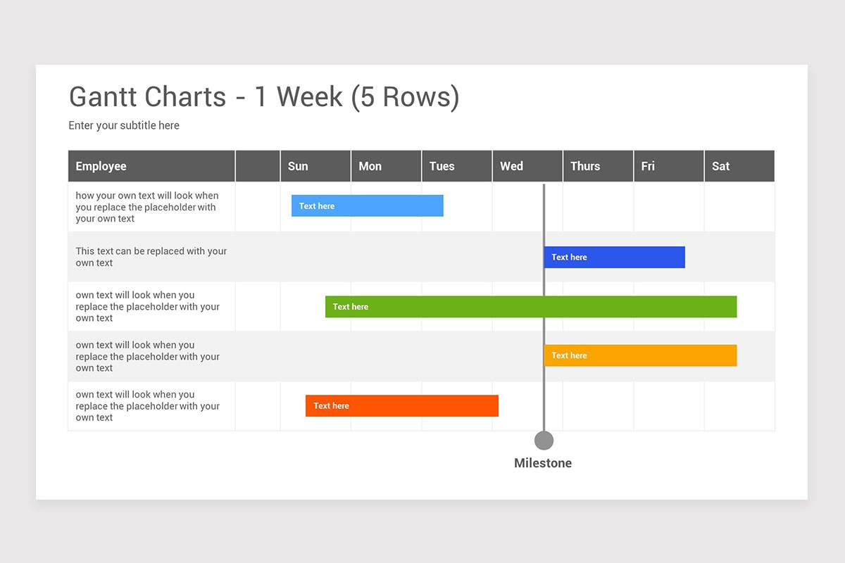 Weekly Gantt Chart PowerPoint Template | Nulivo Market