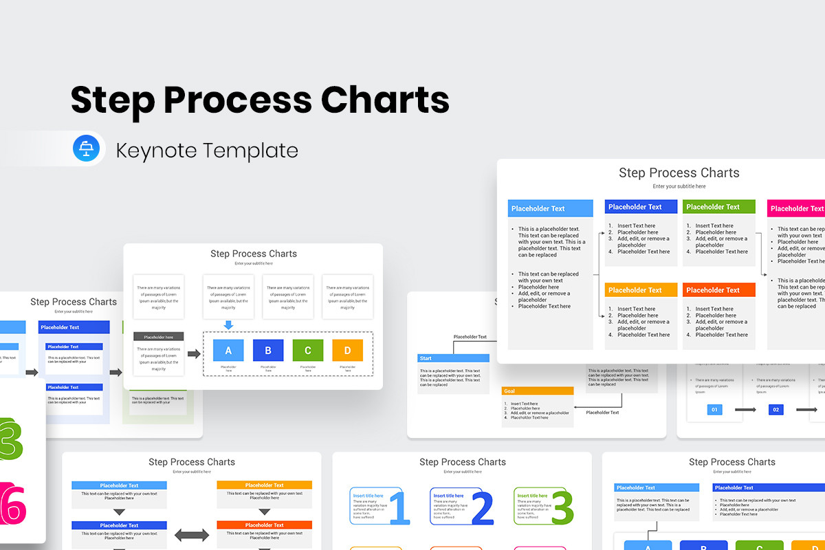 Step Process Charts Keynote Template | Nulivo Market