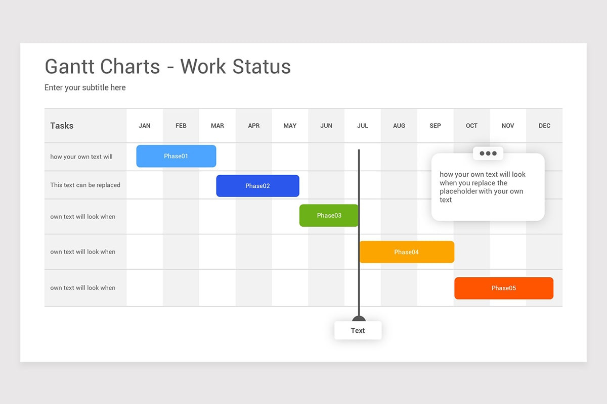 Gantt Charts Work Status PowerPoint Template | Nulivo Market