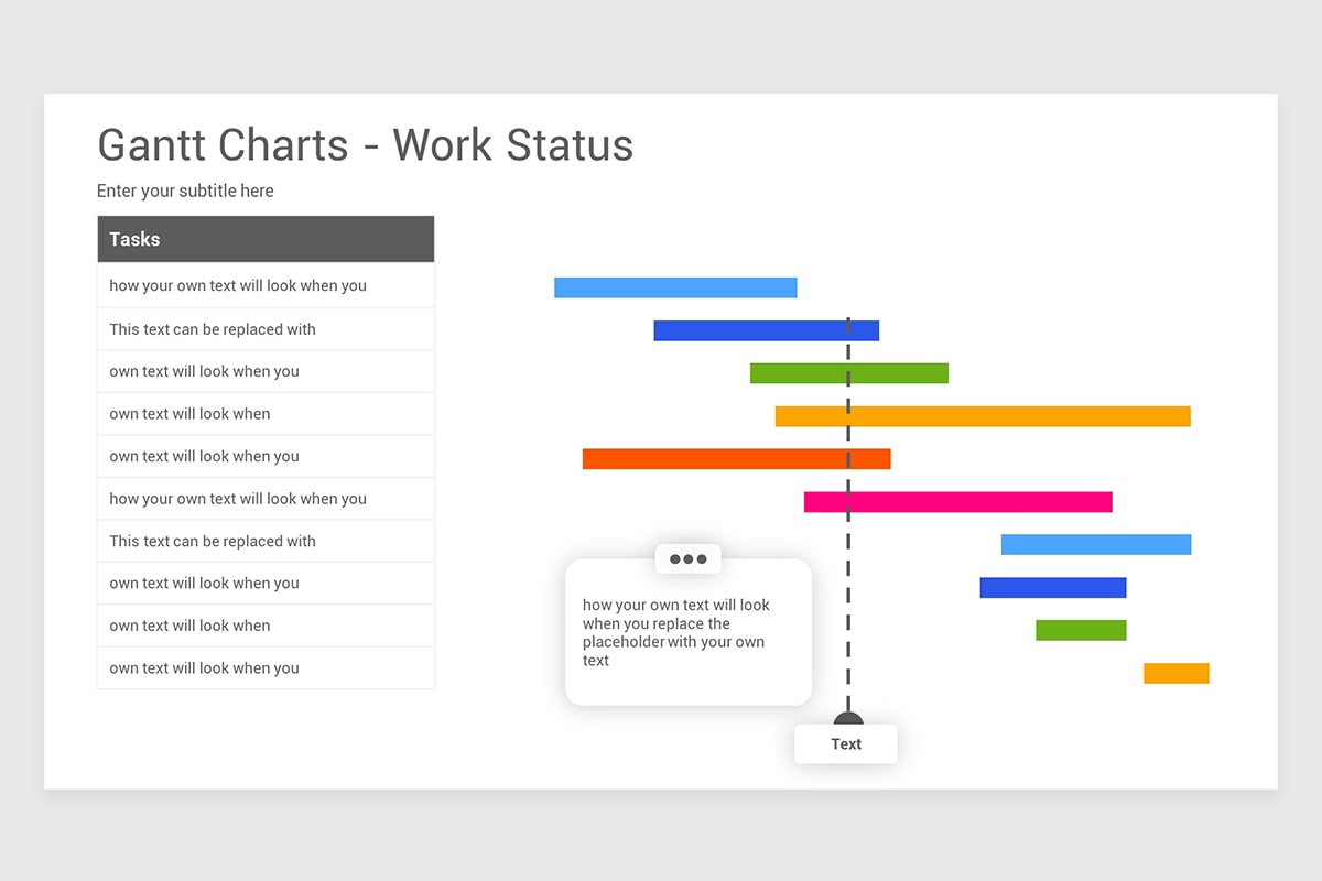 Gantt Charts Work Status PowerPoint Template | Nulivo Market
