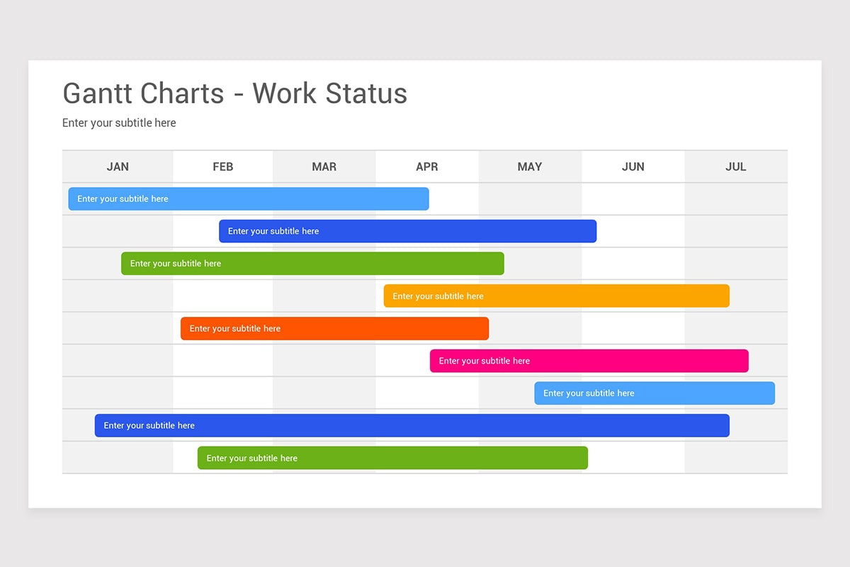 Gantt Charts Work Status Google Slides Template | Nulivo Market