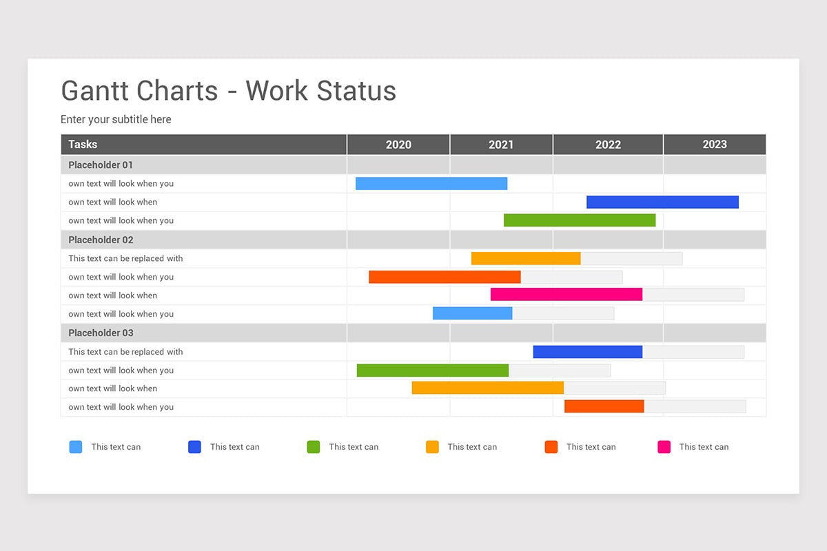 Gantt Charts Work Status Google Slides Template | Nulivo Market
