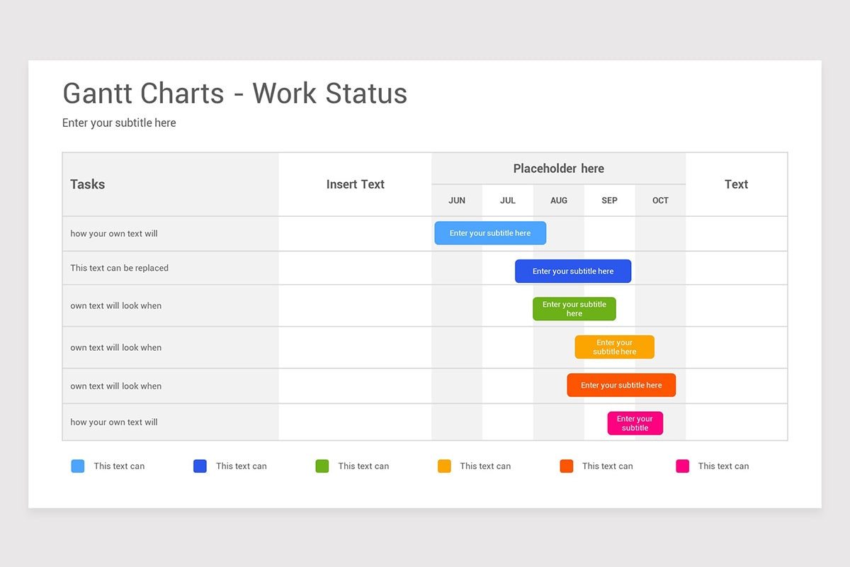 Gantt Charts Work Status Keynote Template | Nulivo Market