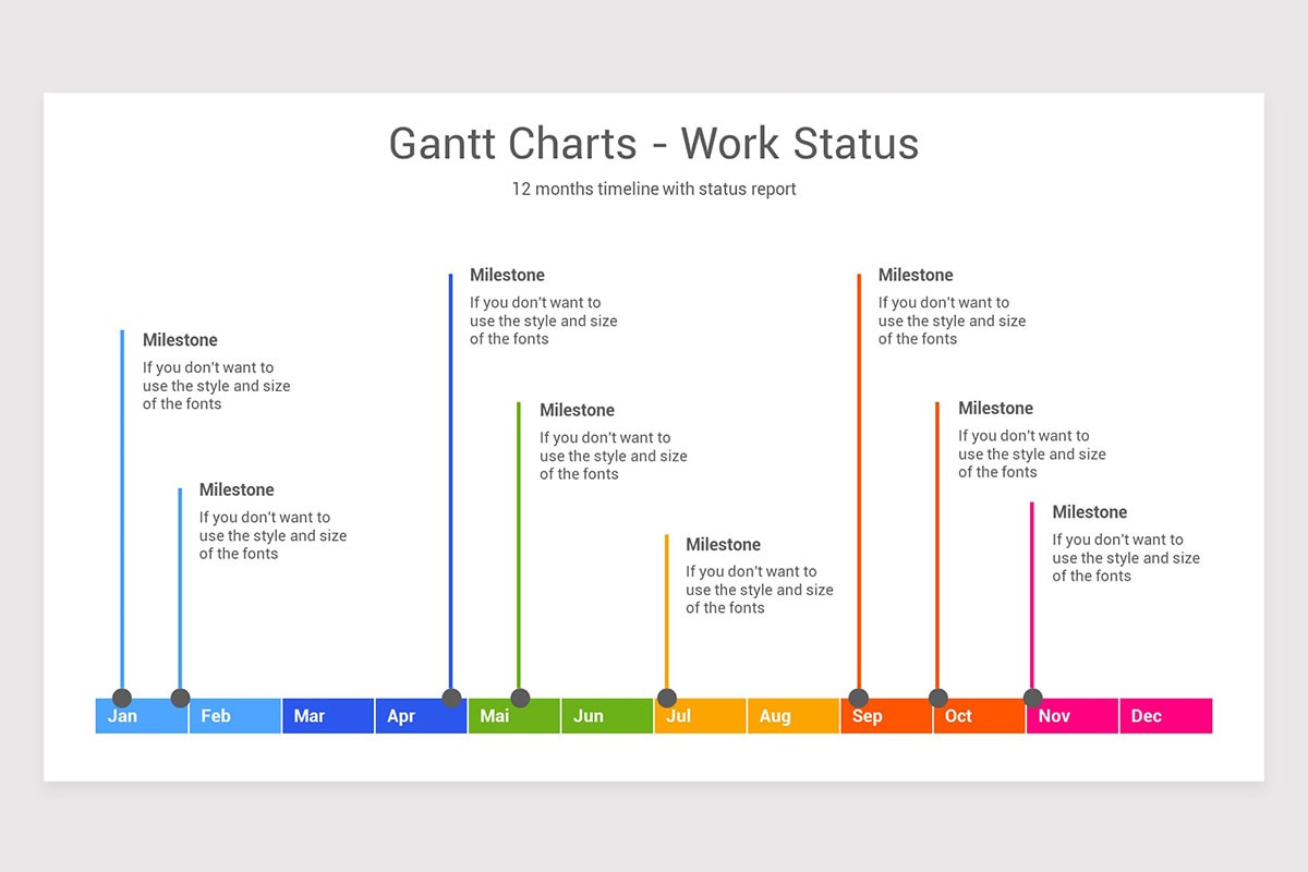 Gantt Charts Work Status Keynote Template | Nulivo Market